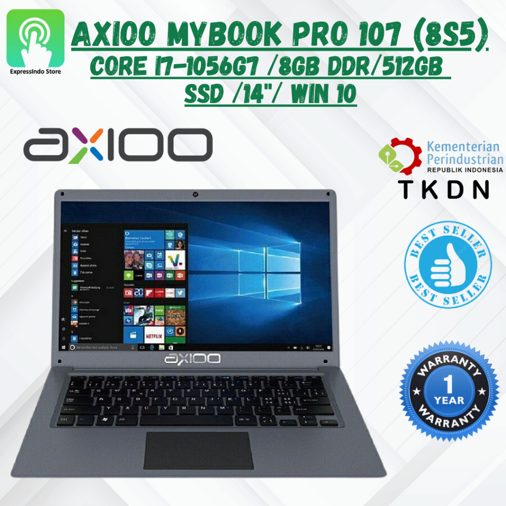 Jual AXIOO Notebook Mybook pro 107 (8S5) Intel Core i7-1065G7/8GB DDR/ 512GB SSD,14"inch Windows ...