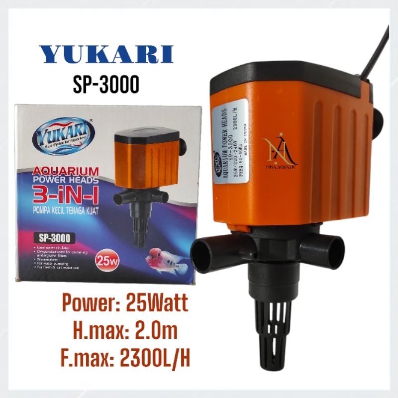 Jual Mesin Pompa Air 3000 YUKARI SP-3000 Pompa Celup Aquarium Kolam Aquascape Hidroponik ...