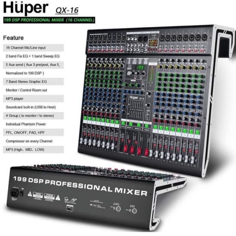 Jual mixer 16 channel Huper QX 16 original mixer audio 16 channel | Shopee Indonesia
