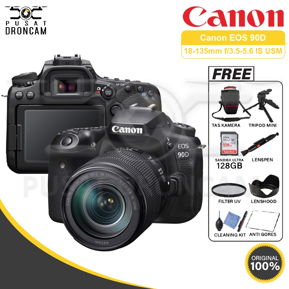 Jual Canon EOS 90D Kit 18-135mm IS NANO USM / Canon 90D kit 18-55mm IS STM / Canon 90D Body DSLR ...