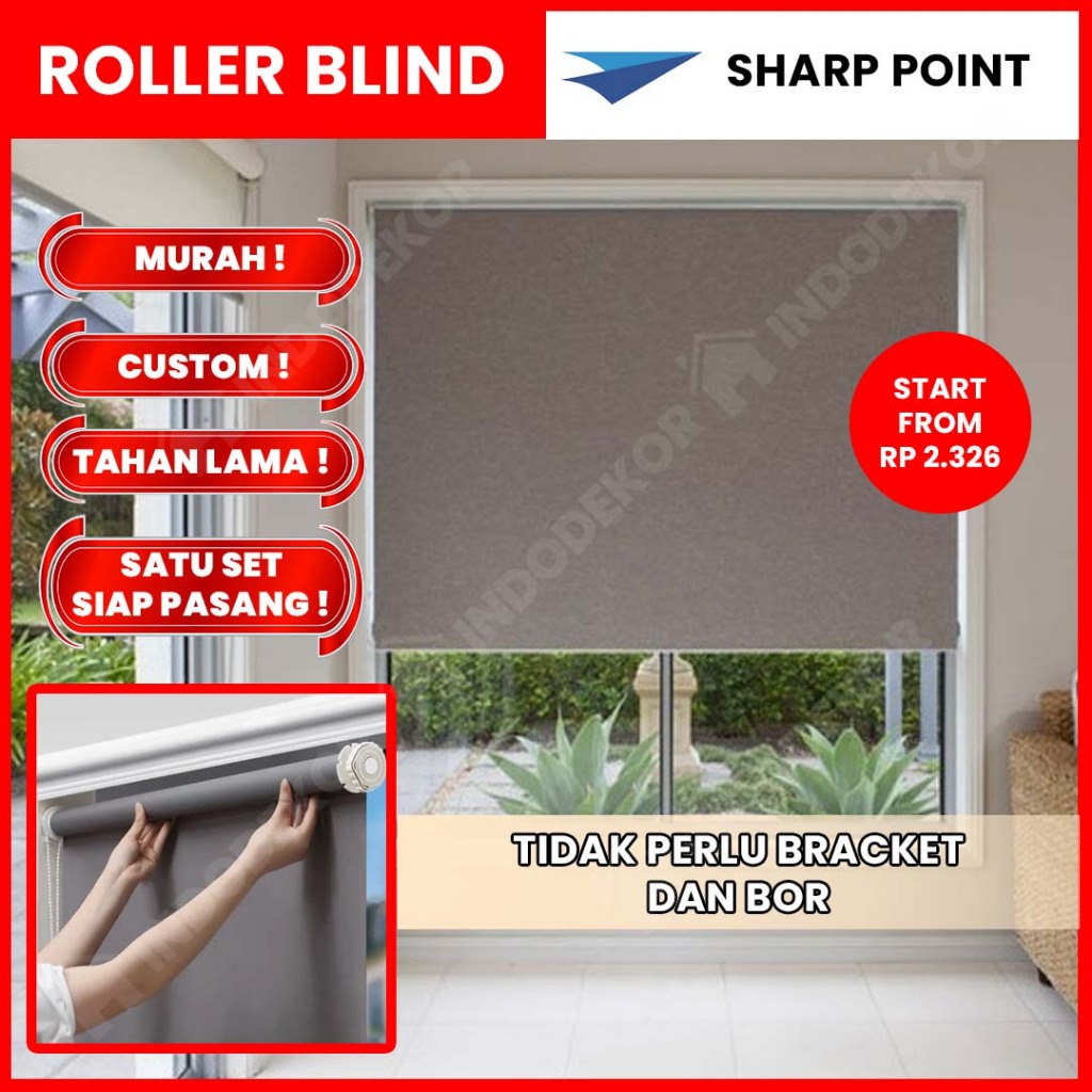 Jual Roller Blind Sharp Point Tidak Perlu Bor dan Bracket - Tirai ...