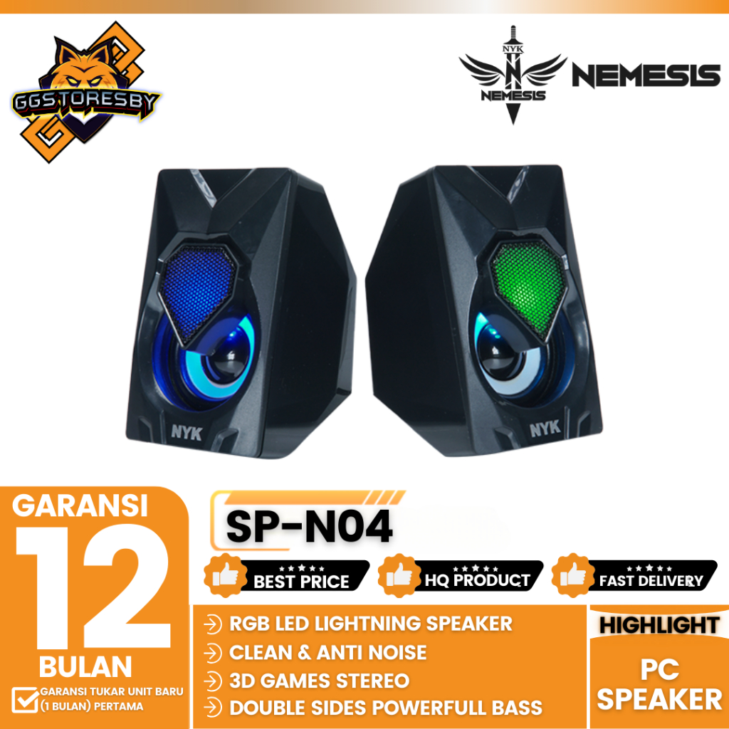Jual NYK SP-N04 RGB STEREO AUDIO Gaming Speaker | Shopee Indonesia