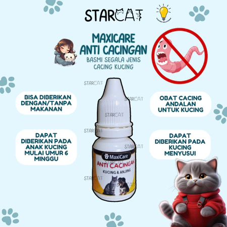 Jual SC Maxicare ANTI CACINGAN 10ML Obat Cacing Kucing Kitten Ampuh ...