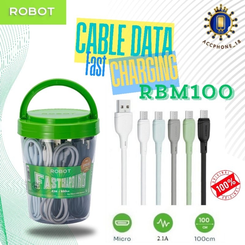 Jual Kabel Data ROBOT 2.A USB Micro original RBM100S | Shopee Indonesia