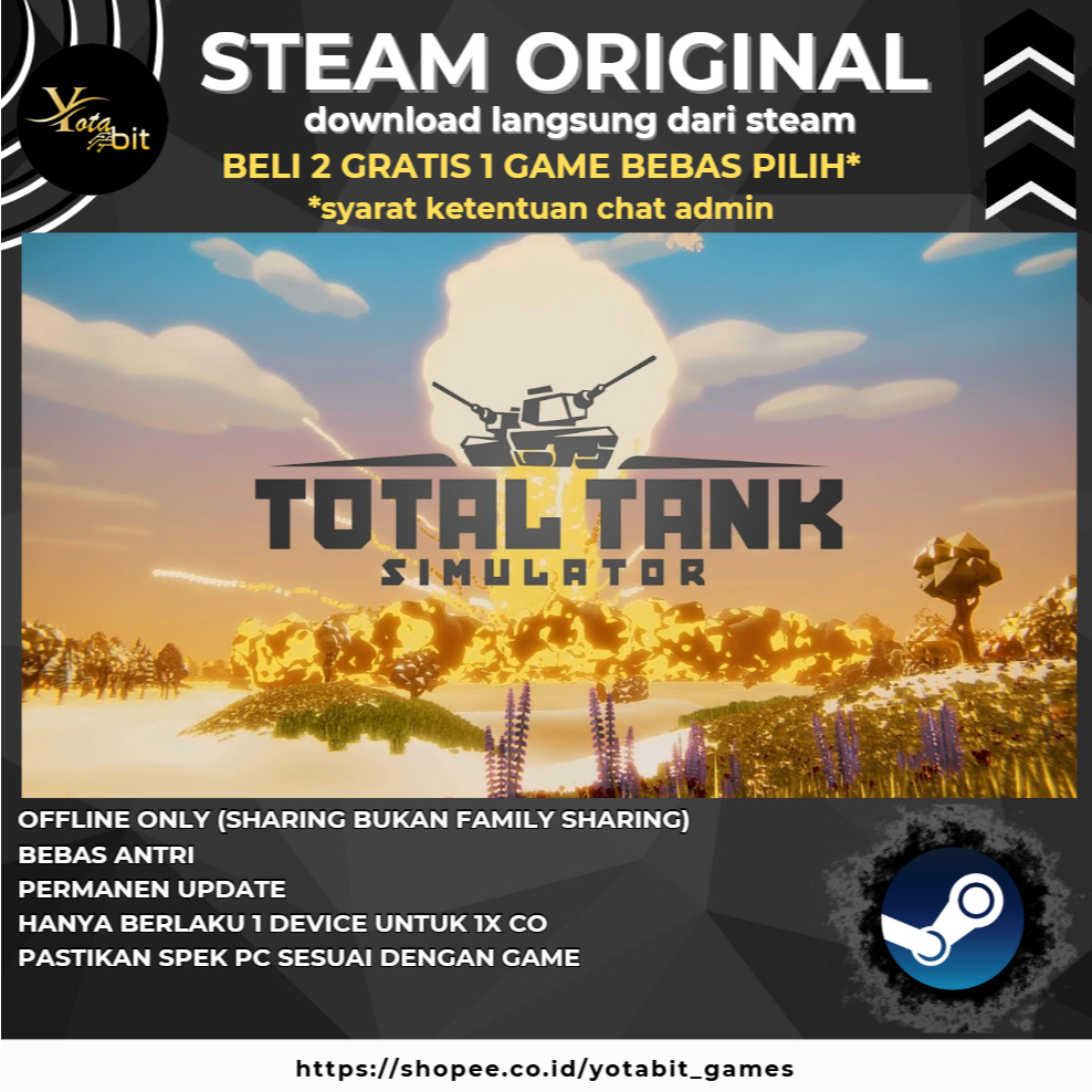 Jual Total Tank Simulator Game PC Sharing Original Offline | Shopee ...