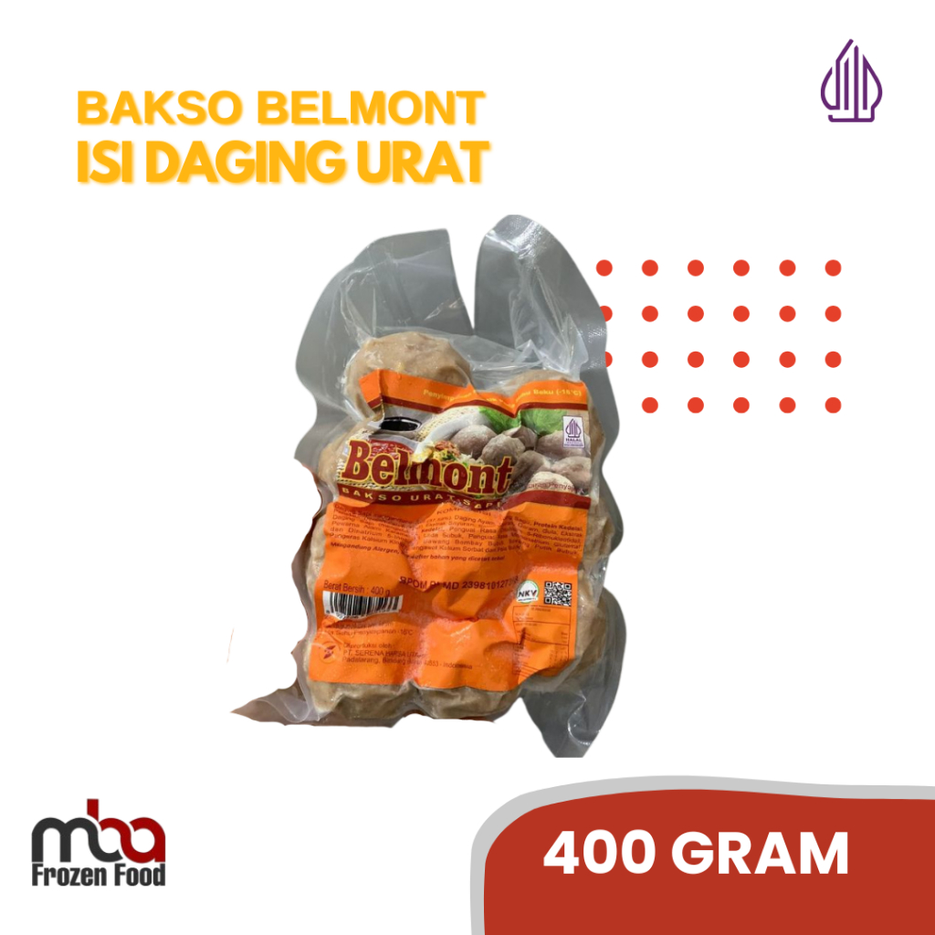 Jual Belmont Bakso Urat/Baso Daging Sapi Urat 400 Gram /Bakso ...