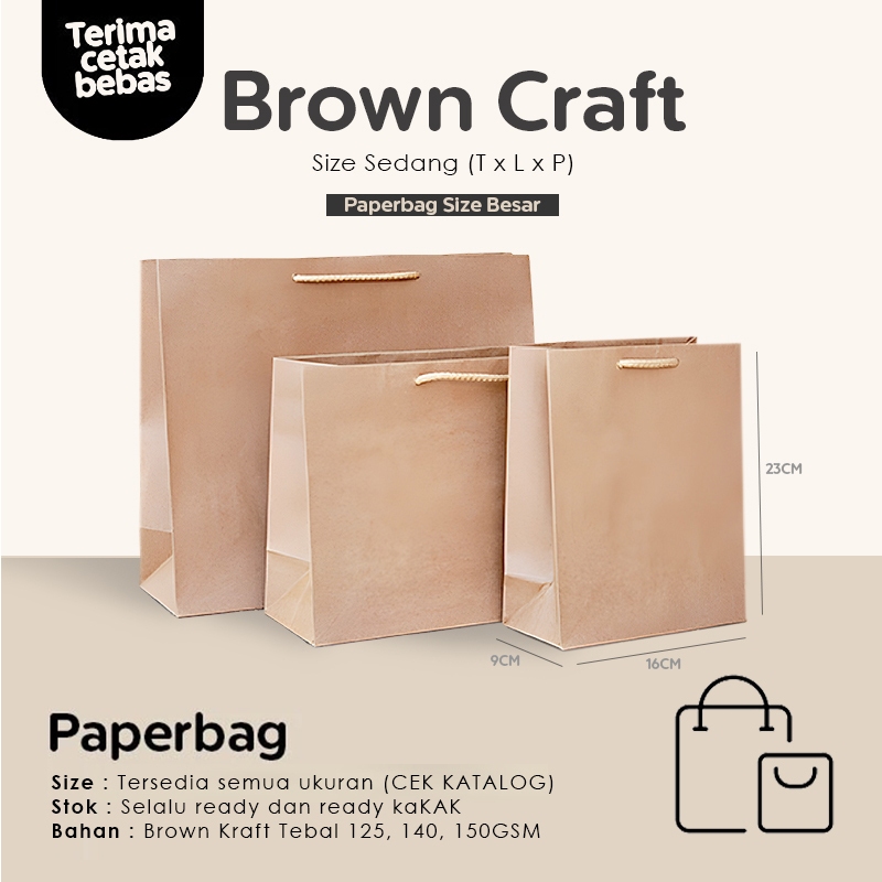 Jual Paper Bag Coklat JUMBO ( ALL SIZE ) Paperbag Kado Polos Baju ...