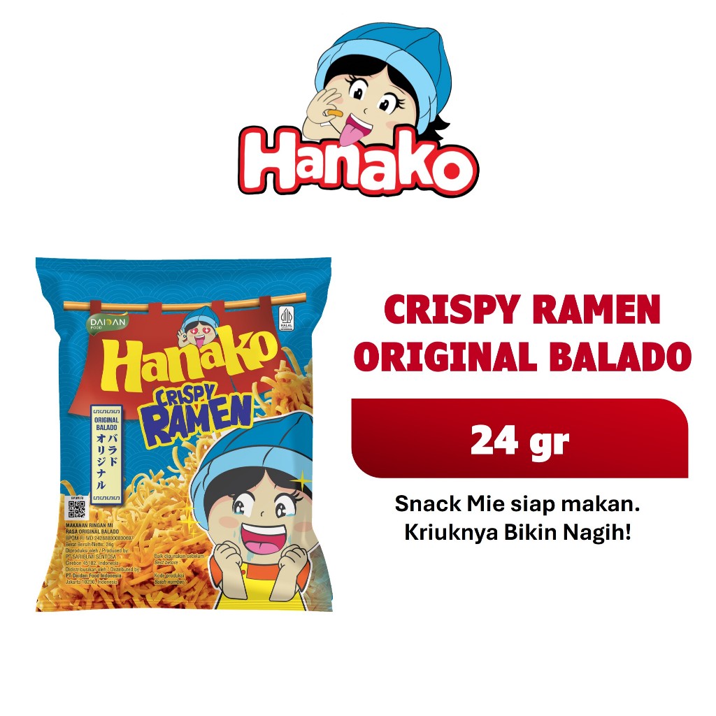 Jual Hanako Snack Crispy Ramen Original Balado 24 gr | Shopee Indonesia
