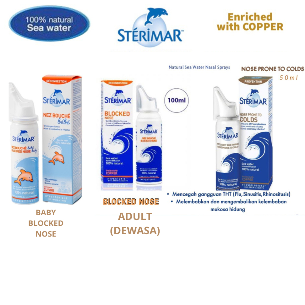 Jual Sterimar Blocked Nose Hypertonic 100ml Nasal Spray|Sterimar Nose ...