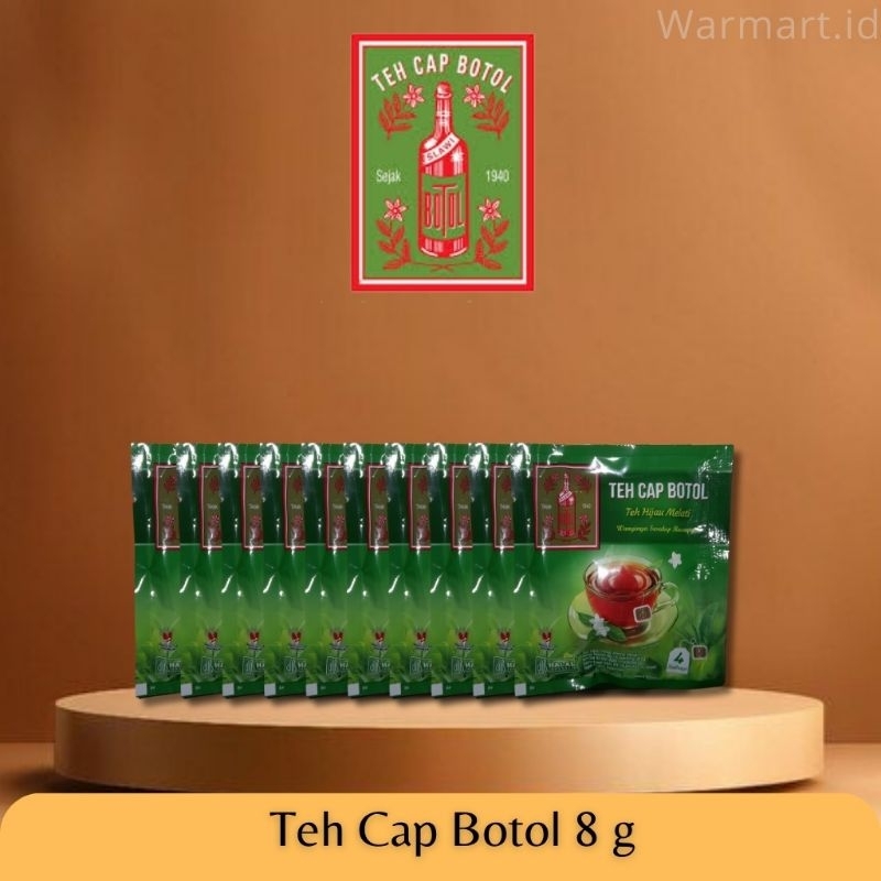 Jual Teh Celup - Teh Cap Botol Hijau Melati 8g isi 4 kantong teh ×10 ...