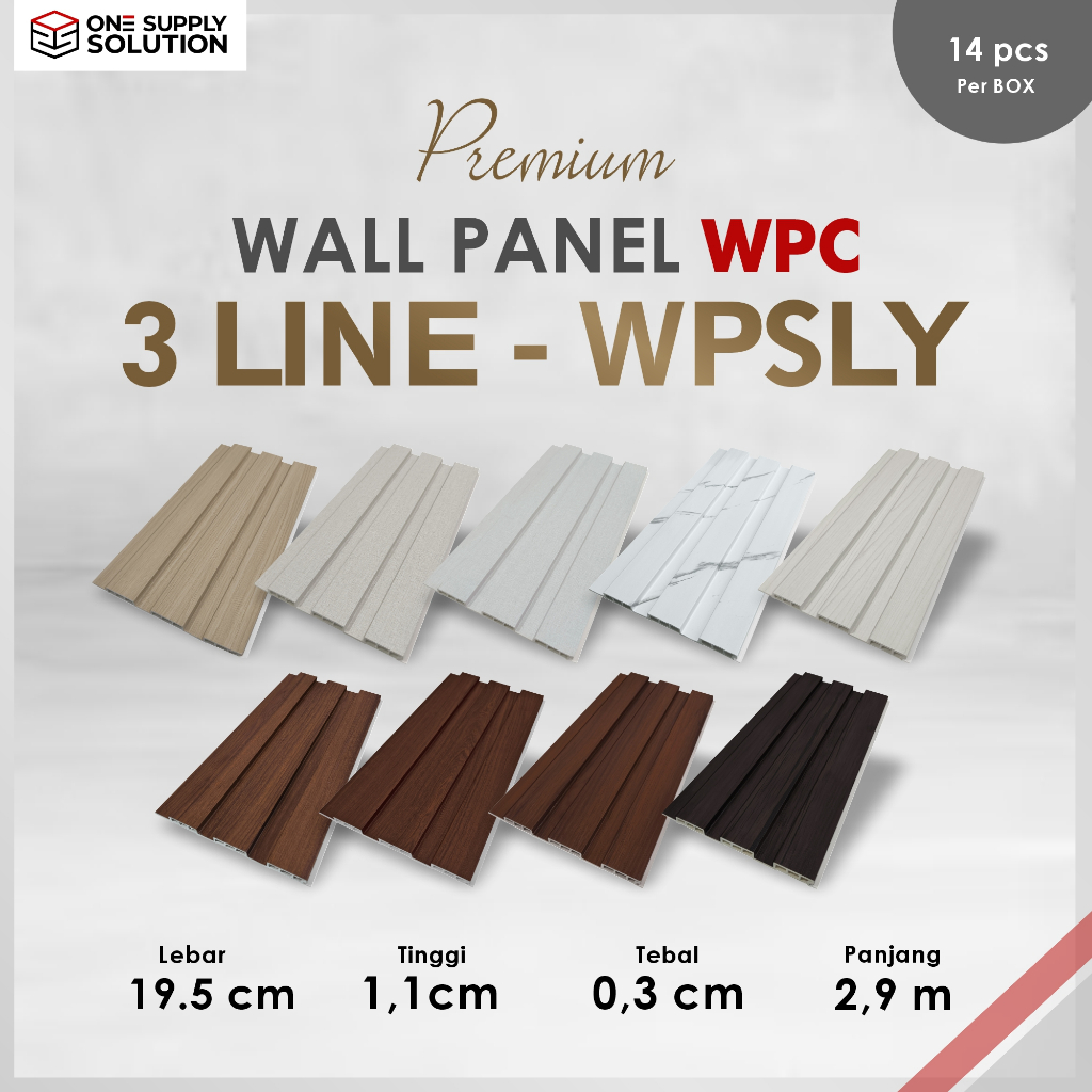 Jual WALL PANEL PVC 3 Meter 3 SLIDE WPC WPSLY AESTHETIC DECORASI RUMAH ...