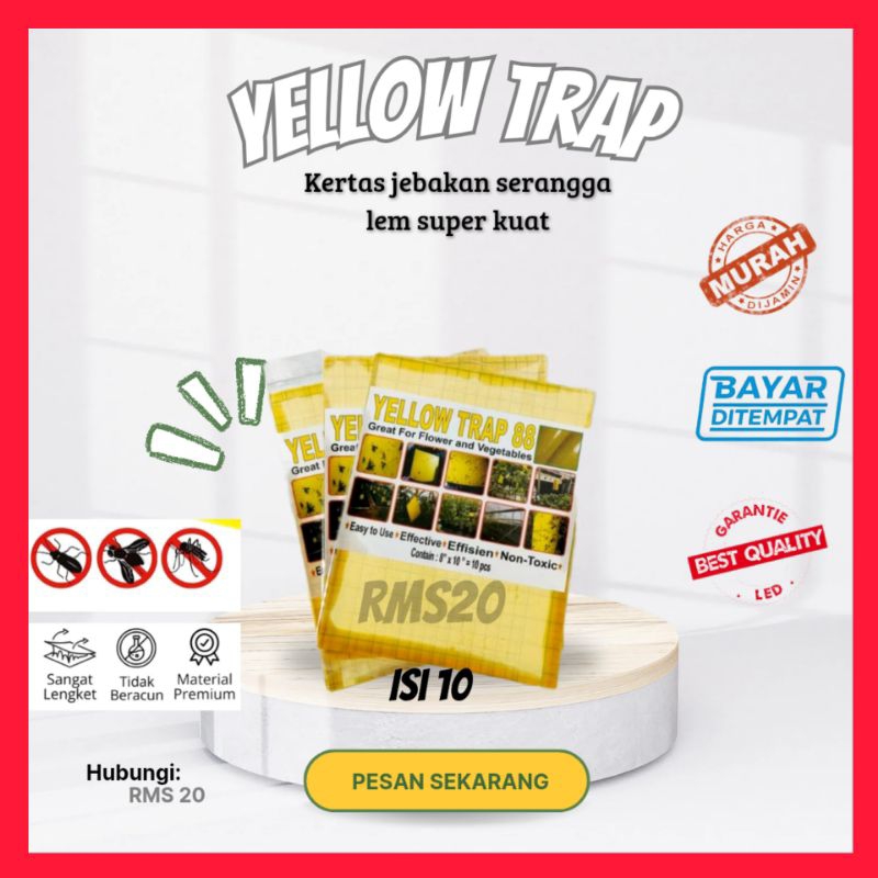Jual yellow trap perangkap perekat jebakan serangga lalat tanaman lem ...