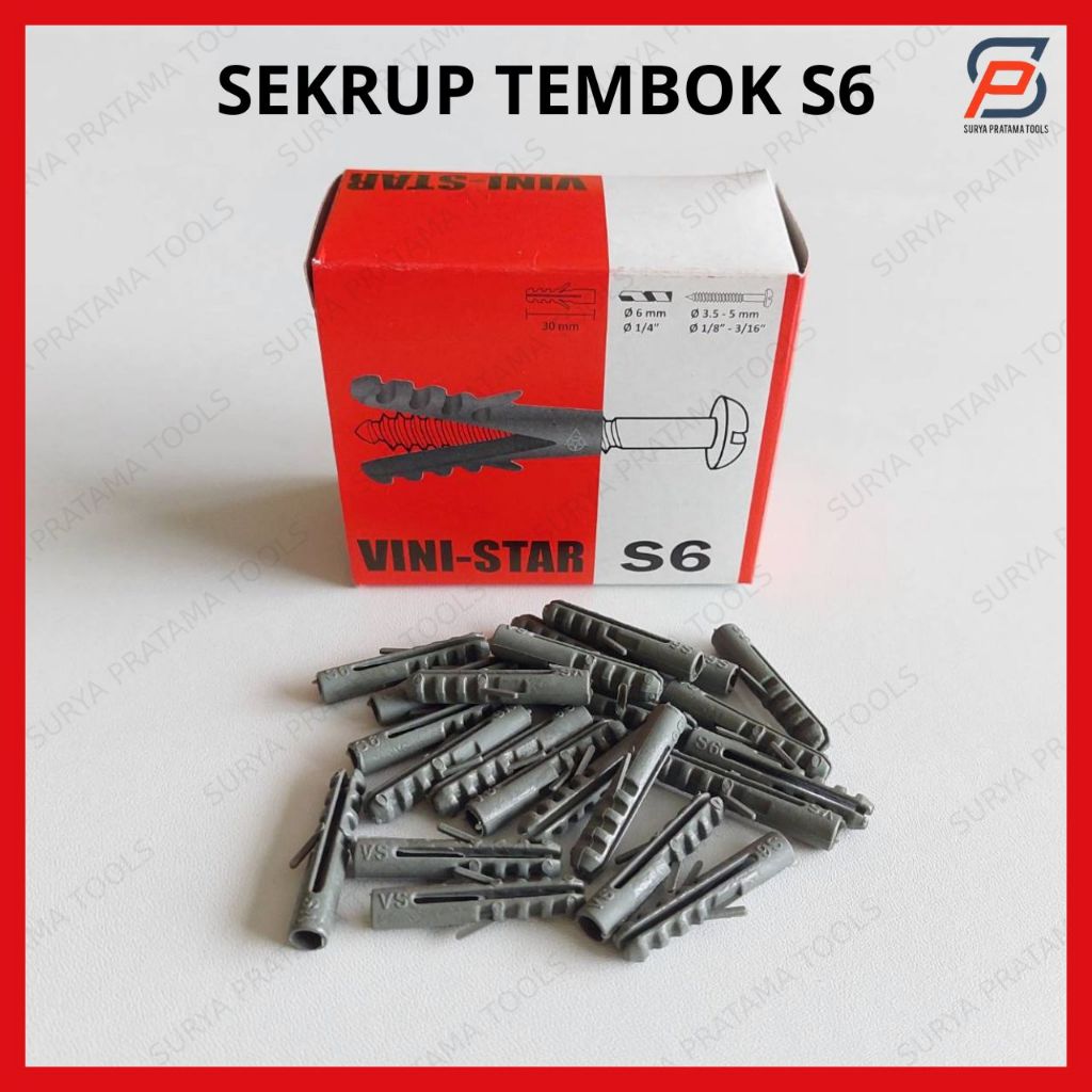 Jual Sekrup Angkur S6 Skrup Tembok Penahan Baut Tanam Tembok Pengait Baut Sekrup Dinding ...