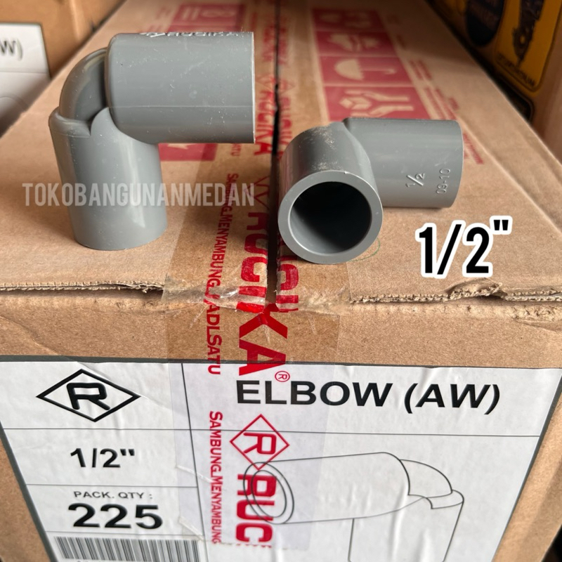 Jual RUCIKA Elbow Knie Elbo PVC Pipa 1/2 inch AW | Shopee Indonesia