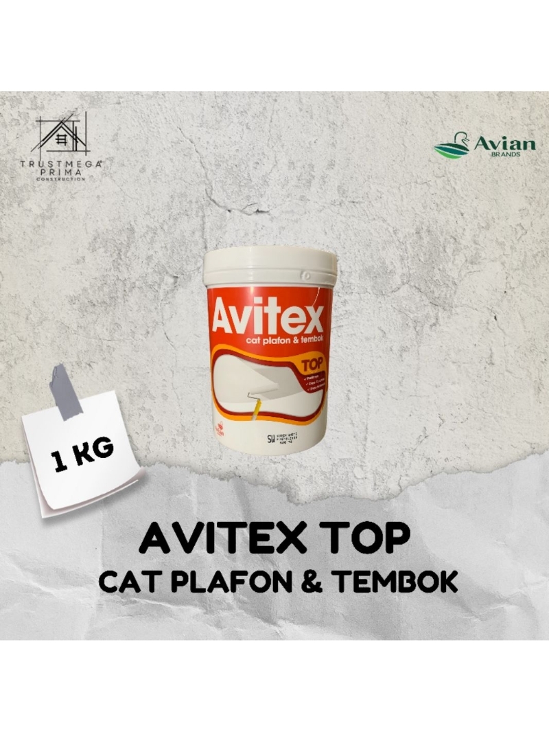 Jual AVITEX TOP CAT PLAFON & TEMBOK 1KG (SUPER WHITE) | Shopee Indonesia