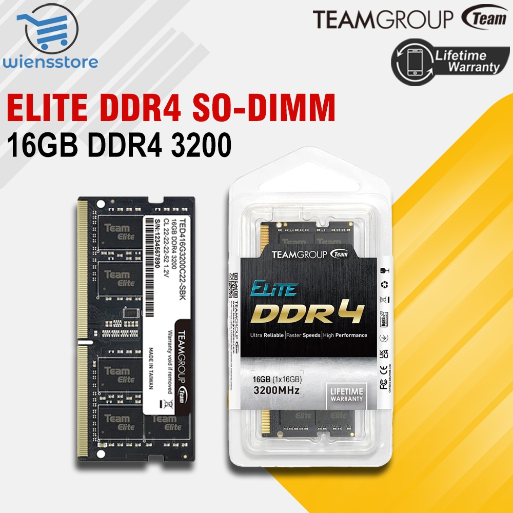Jual Team Elite 16GB DDR4 PC 3200 Sodimm - Ram Laptop 16GB DDR4 3200 | Shopee Indonesia