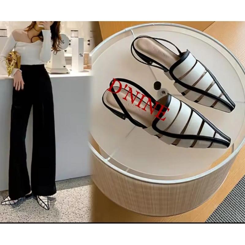 Jual D'nine Sepatu wanita sepatu mules hak 3cm AD 08 | Shopee Indonesia