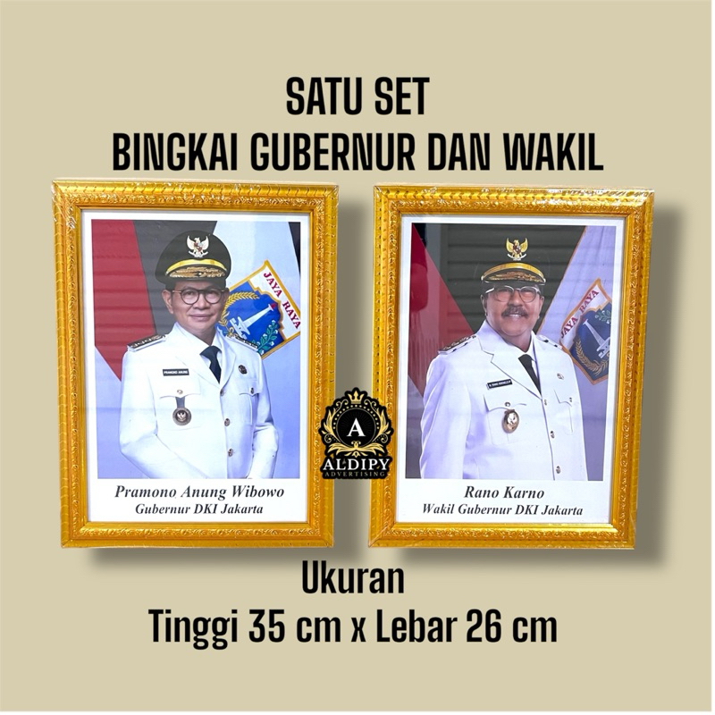 Jual Bingkai Foto Gubernur dan Wakil Gubernur DKI Jakarta Ukuran 26 cm ...
