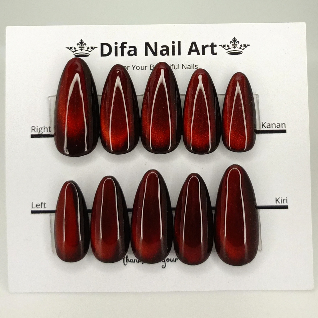 Jual Kuku Palsu Cat Eye Rubby Super Premium - Press On Nails Gratis lem Gel & Toolkit, Siap ...