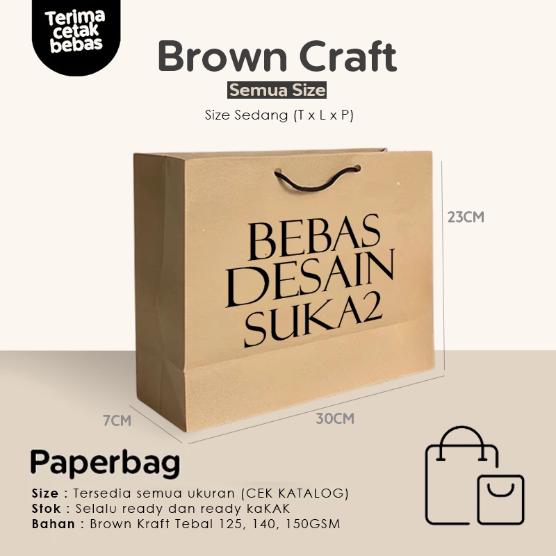 Jual (CUSTOM) Paper Bag Coklat JUMBO ALL SIZE / Paperbag Kado Baju ...