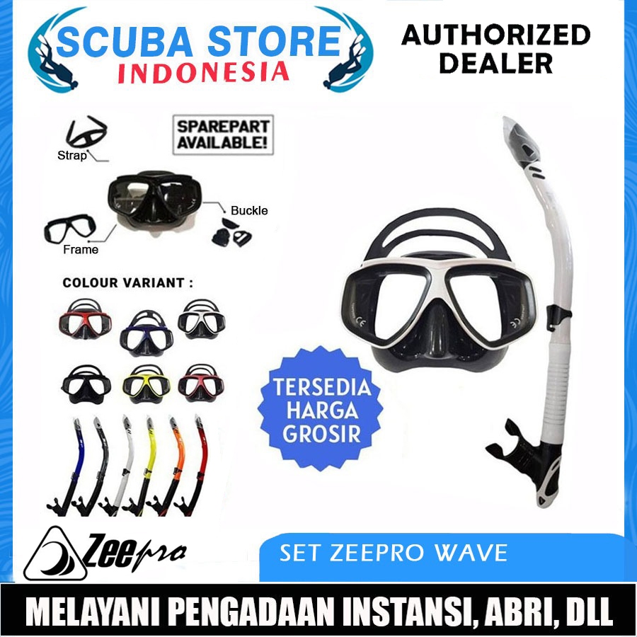 Jual Paket Combo Set Mask Zeepro Wave Snorkel Semi Dry Masker Selam Low ...