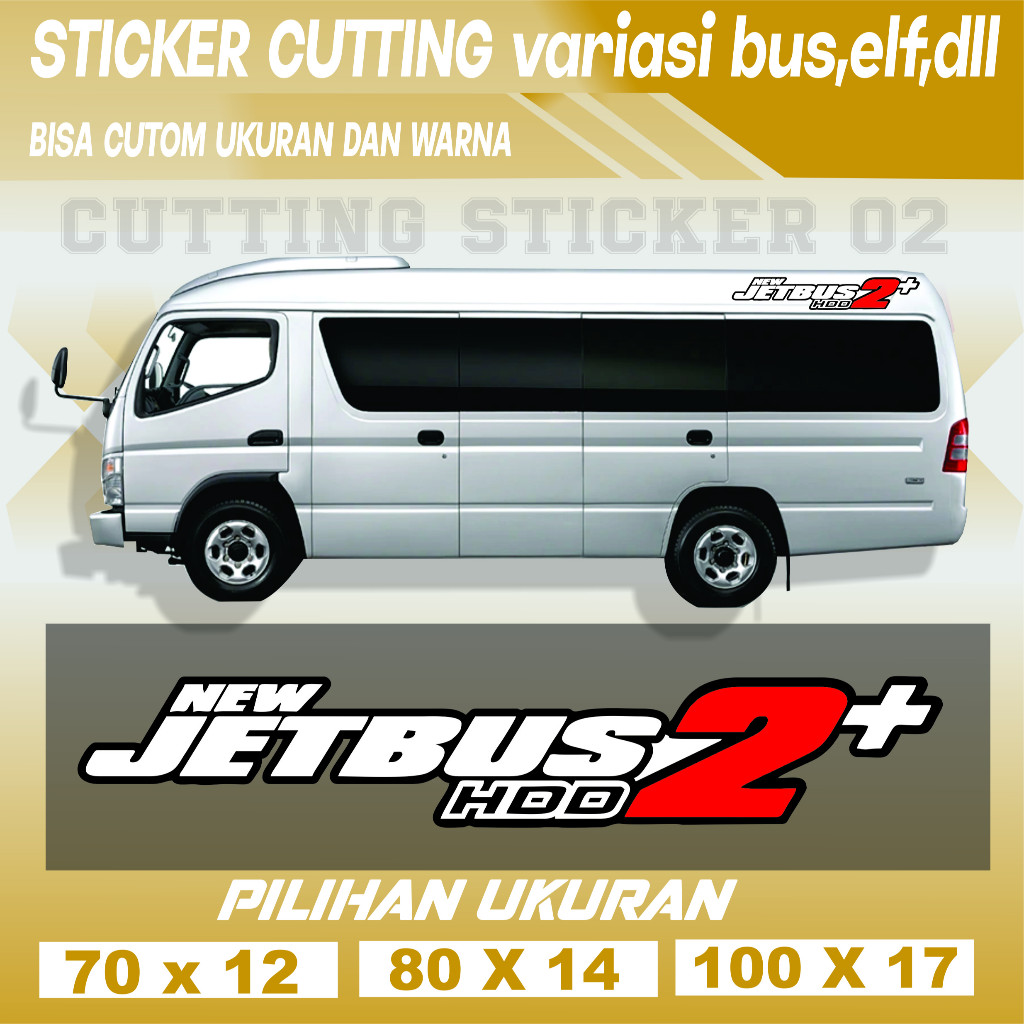 Jual stiker jetbus 2 3 dan 5 bus ukuran 90CM 80CM 70CM BIG BUS MEDIUM ...