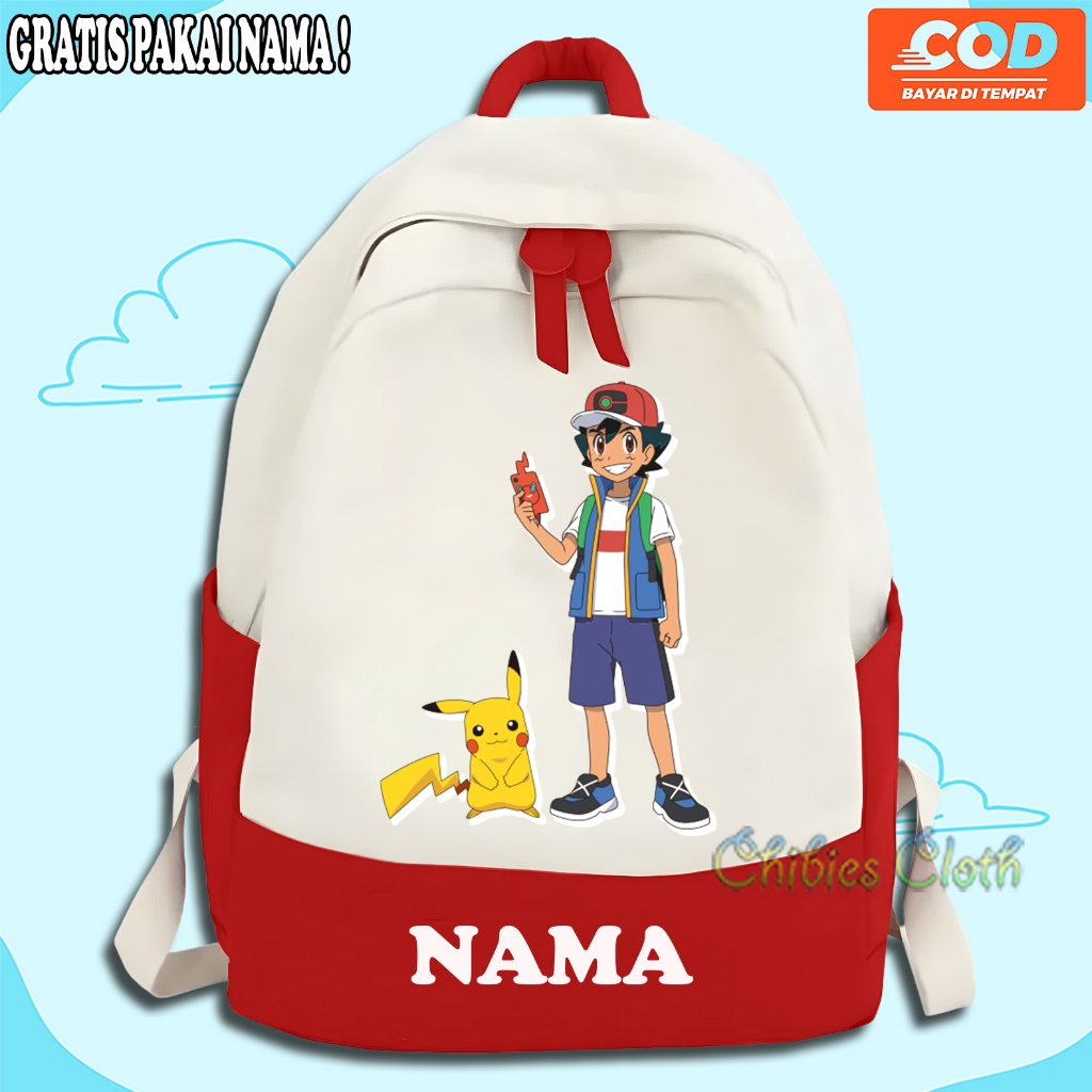 Jual Tas Ransel Anak Pokemon Karakter Ash Dan Pikachu - Backpack ...