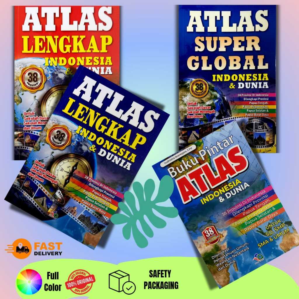Jual Atlas Lengkap & Dunia Super Global Indonesia Dunia | Shopee Indonesia