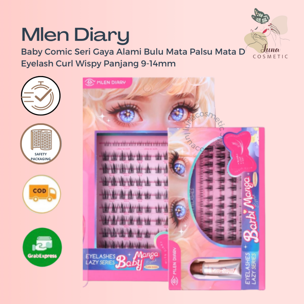 Jual Mlen Diary Baby Comic Seri Gaya Alami Bulu Mata Palsu Mata D Eyelash Curl Wispy Panjang 9 ...