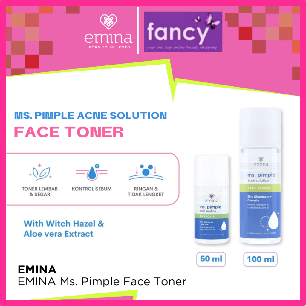 Jual Emina Ms Pimple Acne Solution FACE TONER 50 ml/100 ml NEW - Toner ...