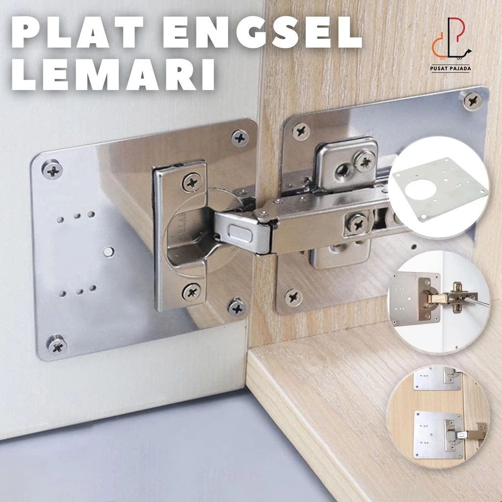 Jual Plat Perbaikan Engsel BAUT SECRUP Pintu Kabinet Lemari Stainless ...