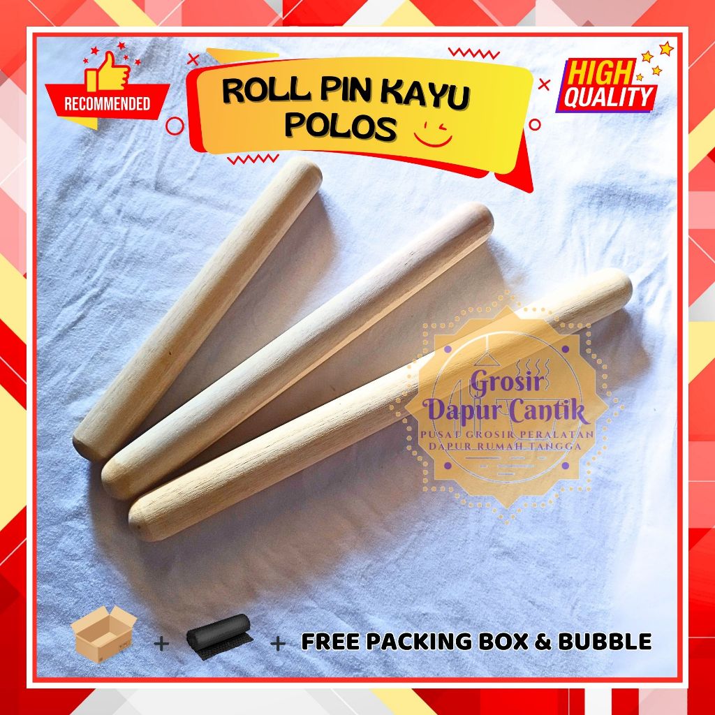 Jual Rolling Pin Kayu Polos / Penggiling, Penggilas & Perata Adonan Kue ...