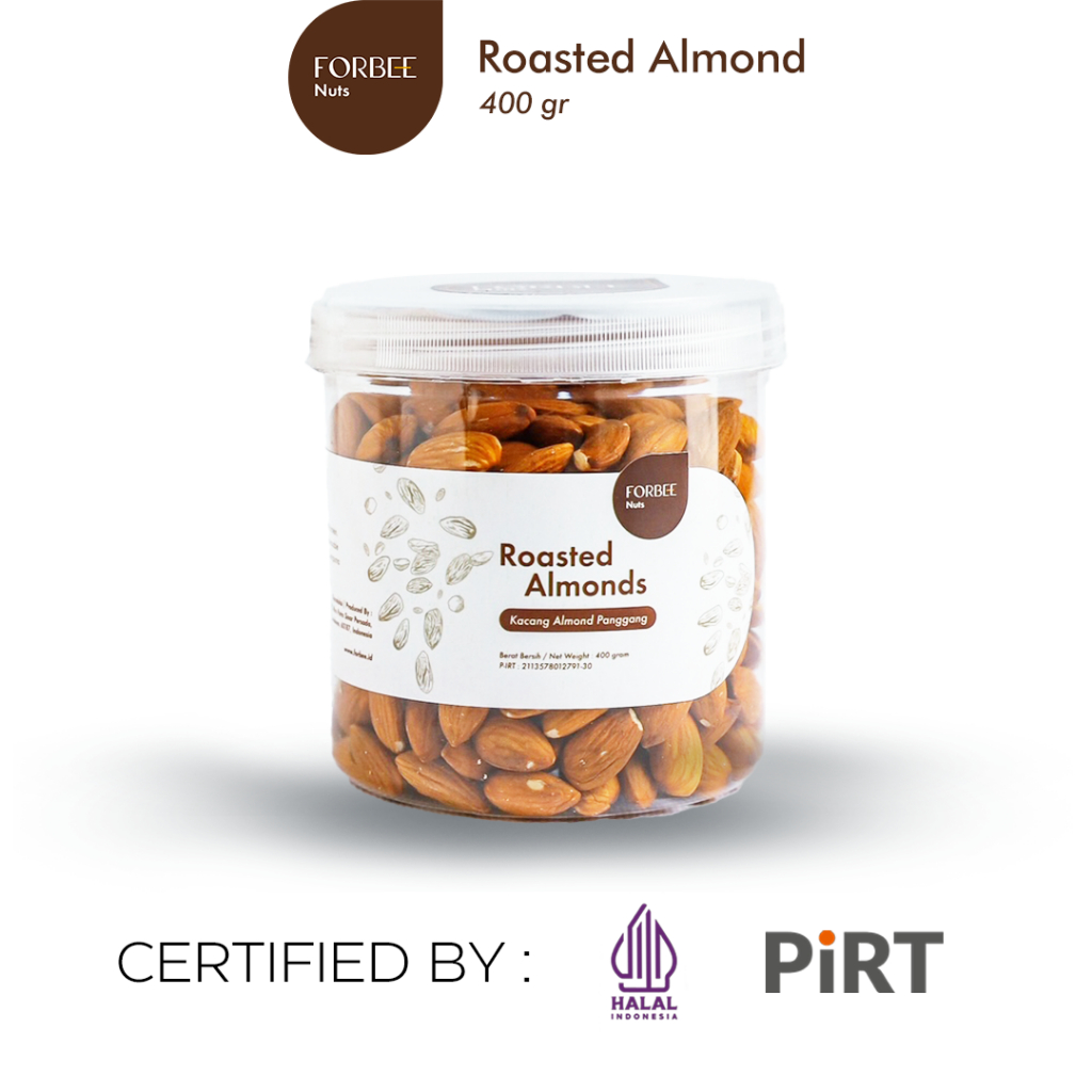 Jual Kacang Almond Panggang Forbee 400g | Roasted Almond | Snack Sehat ...