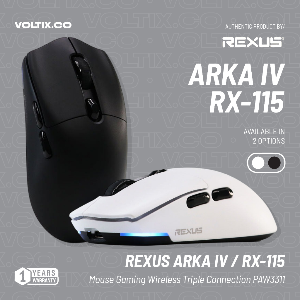 Jual Rexus ARKA IV / RX-115 Mouse Gaming Wireless Triple Connection ...