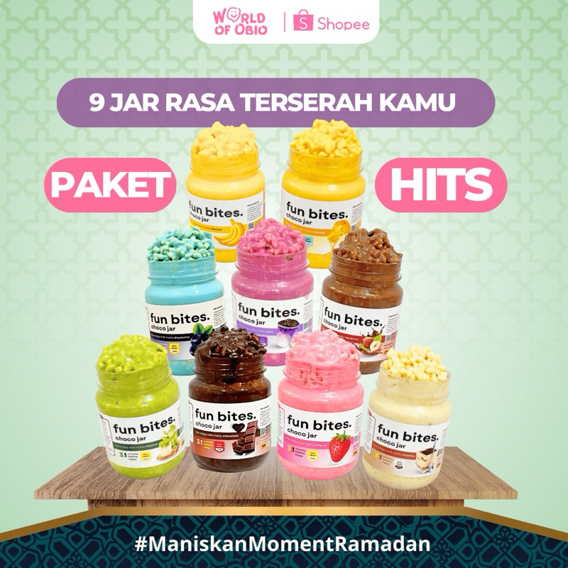 Jual OBIO Fun Bites PAKET HITS (ISI 9) RICE CRISPY - Choco Jar Cemilan ...