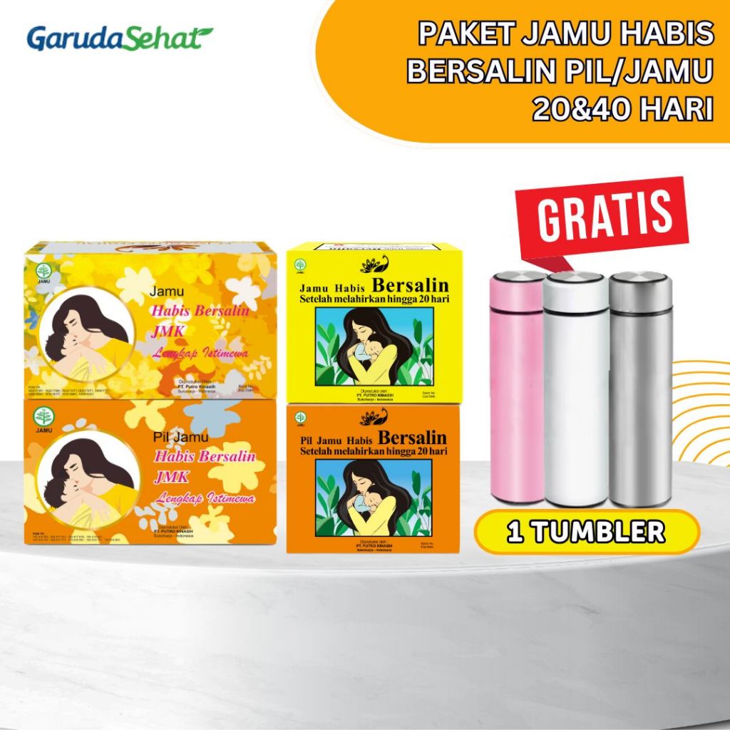 Jual JAMU/PIL BERSALIN HABIS BERSALIN 40&20 HARI FREE 1 TUMBLER ...