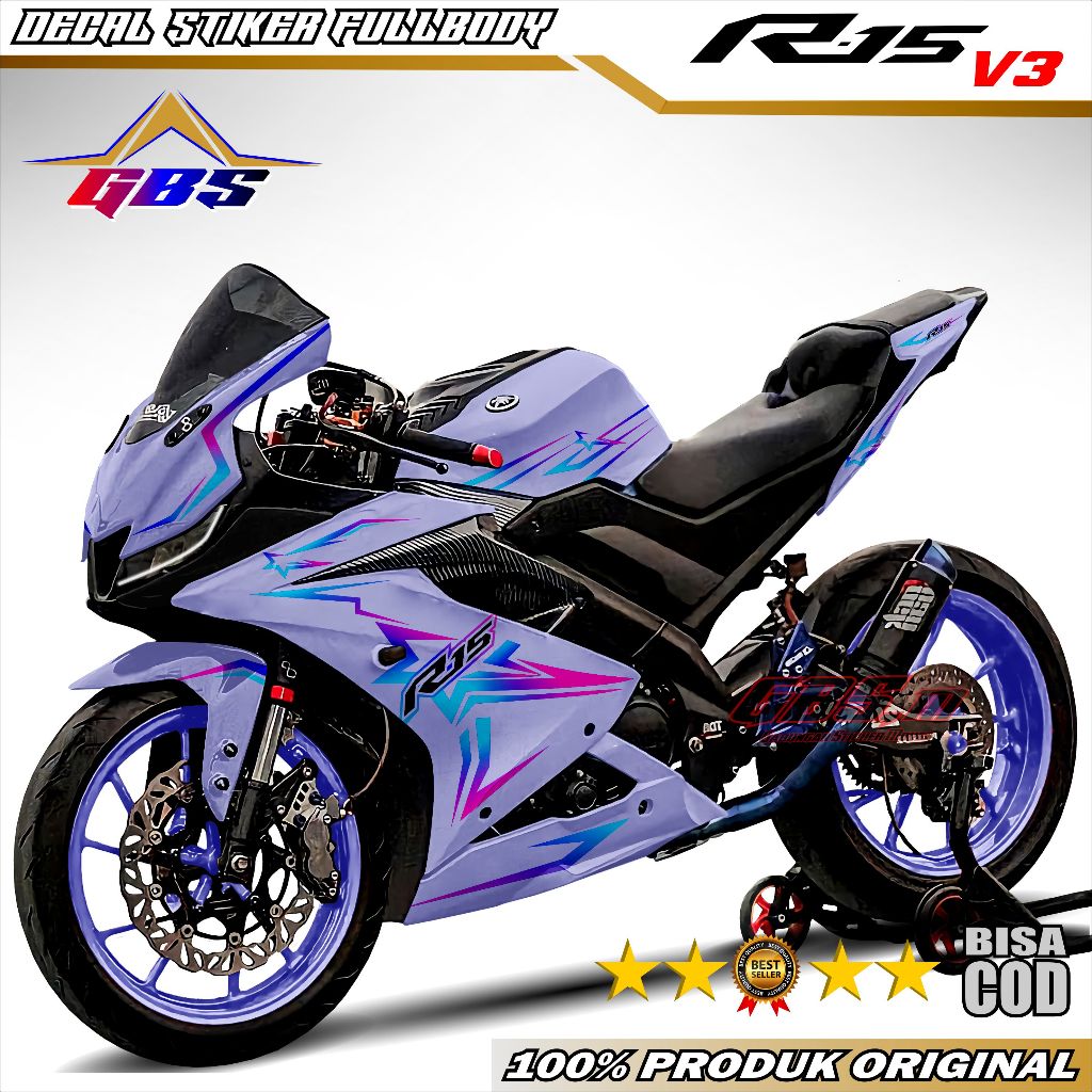 Jual Decal R15 V3 Stiker Decal Motor R15 V3 Full Body Sticker Yamaha ...