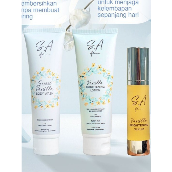 Jual PROMO BUNDLING S.A Alaina ( Vanilla Body Wash+Vanilla Brightening ...