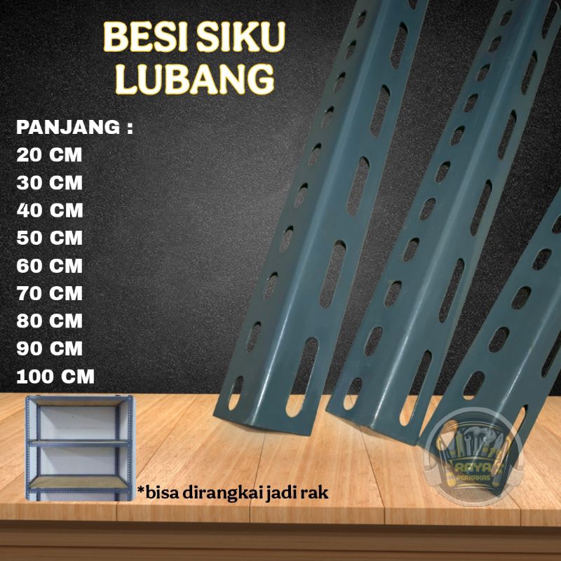 Jual Besi Siku Lubang Plat Abu Abu 4x4 Panjang 20 - 100 cm Besi Rak ...