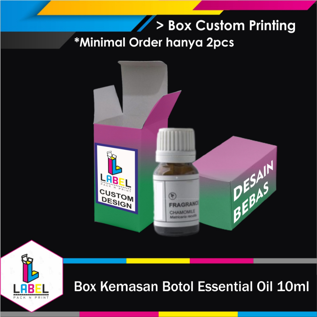 Jual Dus Kemasan / Box 4 x 4 x 7 cm Botol Essential CUSTOM Full Print ...