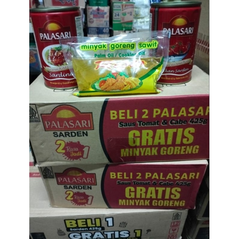 Jual Sarden Palasari dapat 2 biji ukuran 425 ml free minyak goreng 200 ...