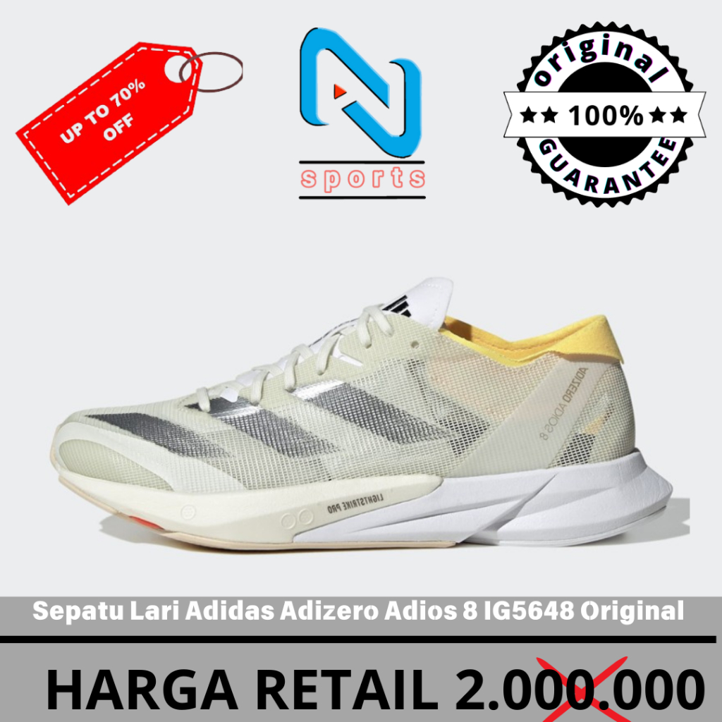 Jual Sepatu Lari Adidas Adizero Adios 8 Women Running Shoes Ivory/Iron ...