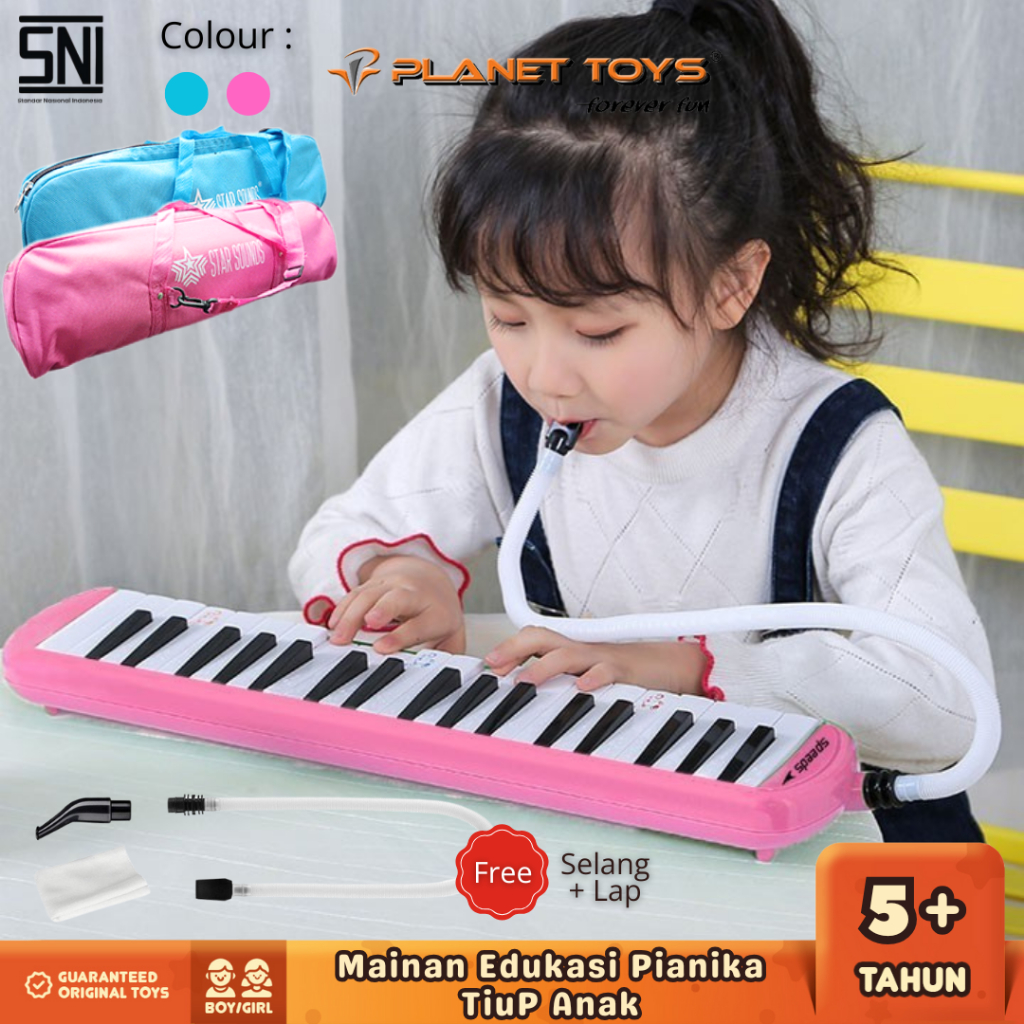 Jual Planet Toys - Pianika Alat Musik Piano Mini Mainan 2 Warna Dapat Tas Ada gambar Nada di ...
