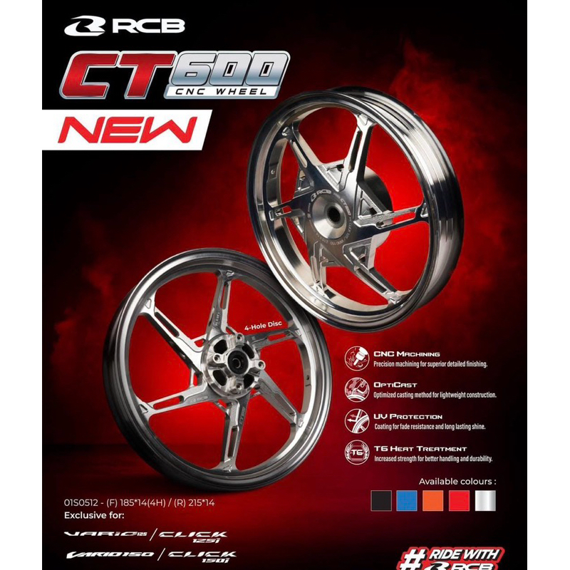 Jual VELG RCB CT600 HONDA VARIO 125/150 185/215X14 INCH | Shopee Indonesia