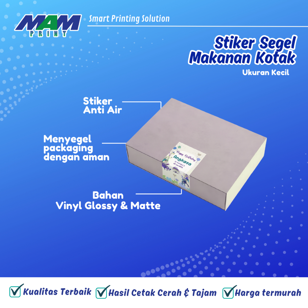 Jual Stiker Segel Ukuran Kecil Bentuk Kotak Box Ulang Tahun/ Custom ...