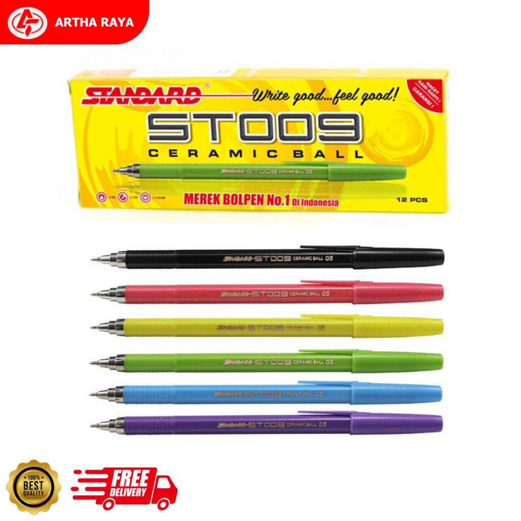 Jual PENA PULPEN STANDARD ST009 1 BOX (12 PCS) | Shopee Indonesia