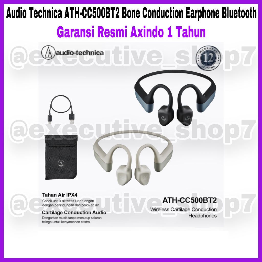 Jual Audio Technica ATH-CC500BT2 Bone Conduction Earphone Bluetooth ...