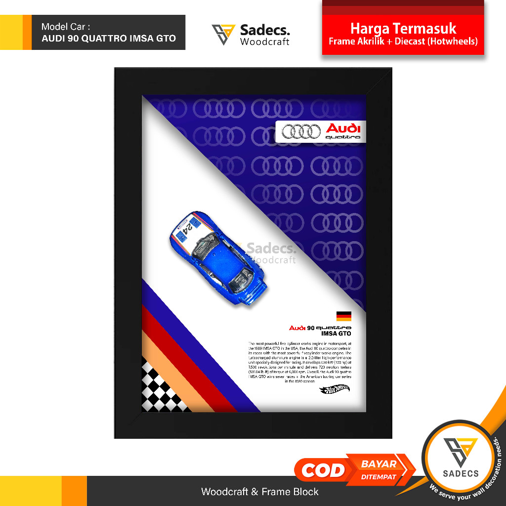 Jual Pajangan Dinding Frame Akrilik Audi Quattro 90 IMSA GTO Ukuran ...