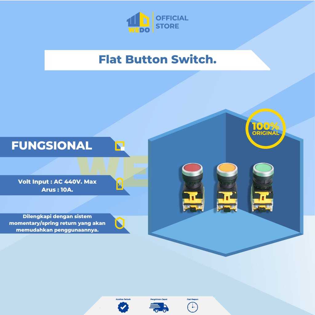Jual Grosil Push Button On 22mm / Push Button Proyek / Push Button ...