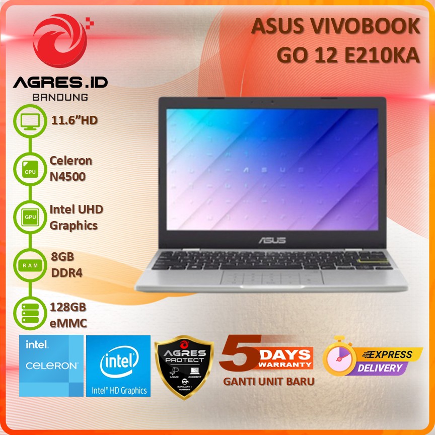 Jual ASUS VIVOBOOK GO 12 E210KA N4500 8GB 128GB 11.6" HD 60Hz | Shopee ...